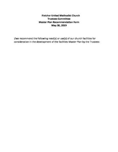 Trustees Building Use Response Form - Fletcher United Methodist Church